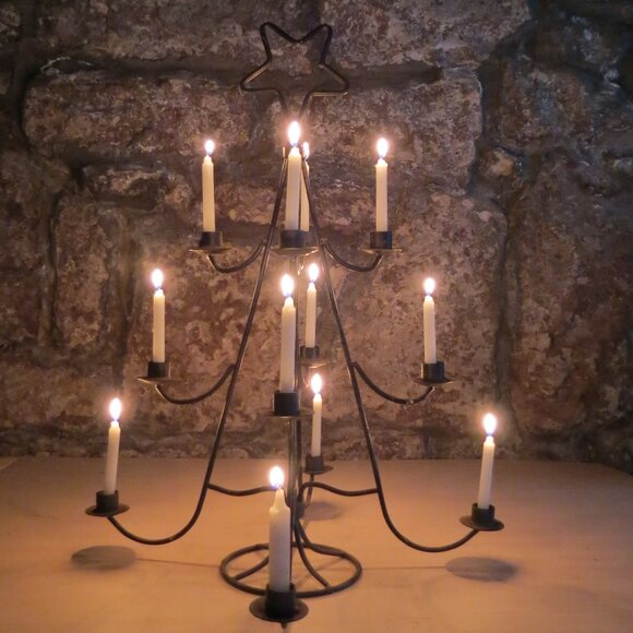 Accents | Candelabra Unique Vintage Tree Shaped Black Wrought Iron ...